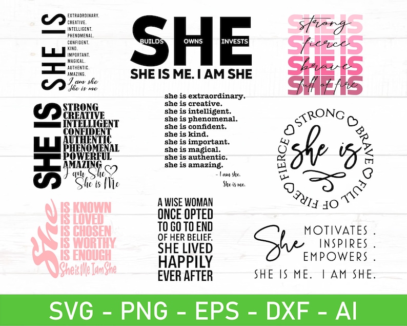 Woman Affirmation SVG I Am She She is Me Svg She is Me Svg - Etsy