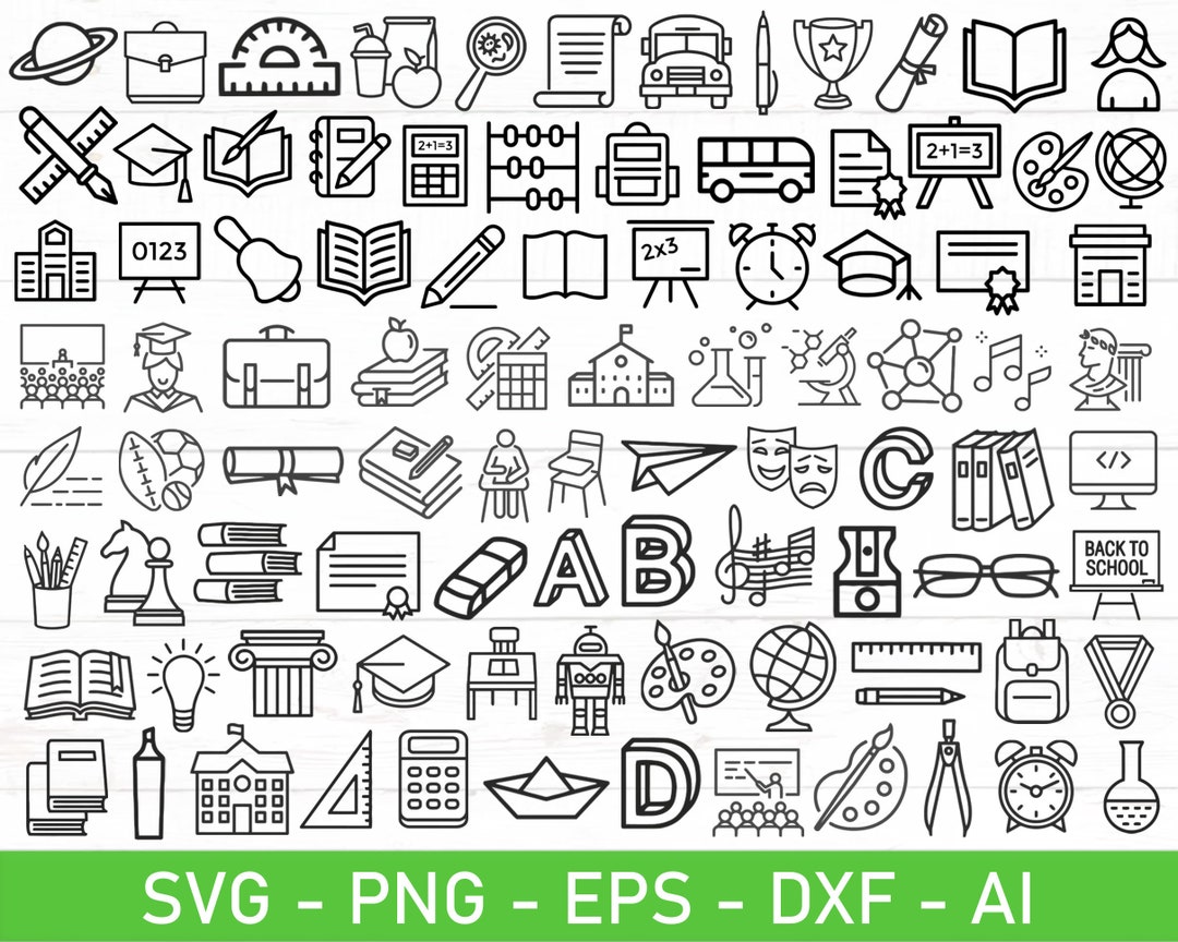 School SVG Bundle, Back to School SVG Bundle, Eps, Dxf, Ai, Png, Files ...