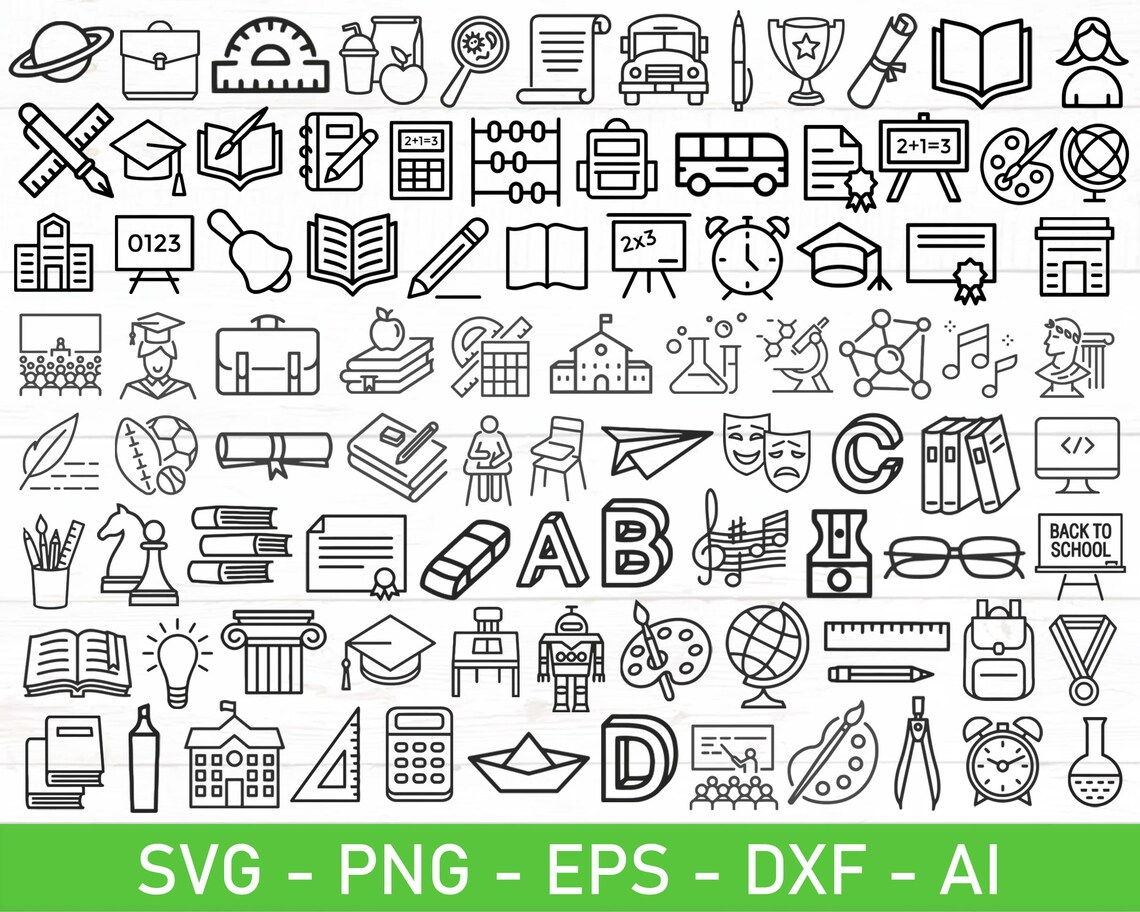 School SVG Bundle Back to School SVG Bundle Eps Dxf Ai - Etsy