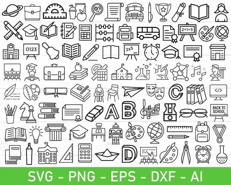 School SVG Bundle Back to School SVG Bundle Eps Dxf Ai - Etsy