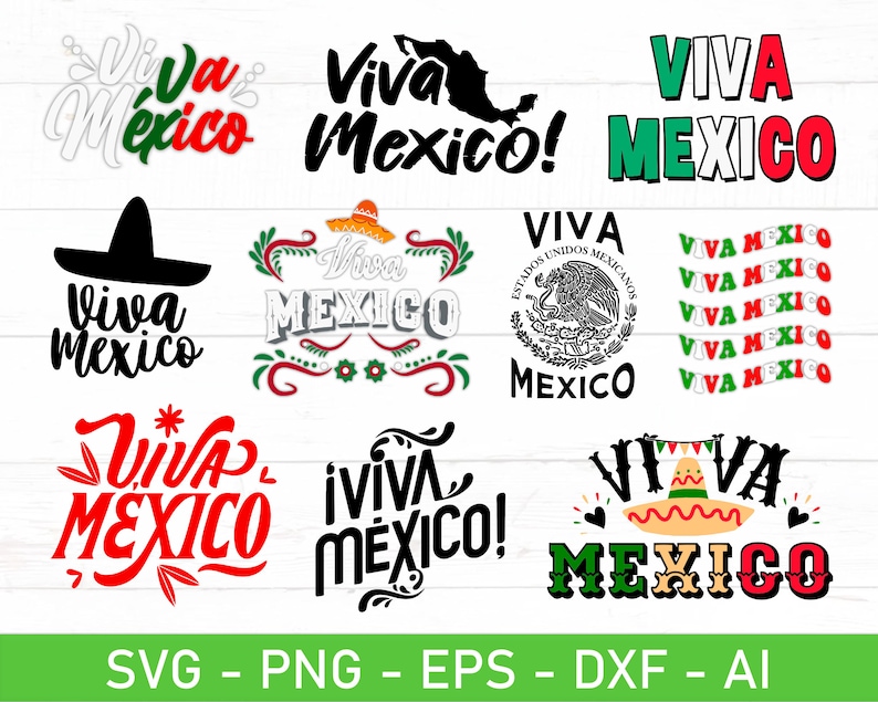 Viva Mexico SVG Bundle, Eps, Dxf, Ai, Png, Files for Cricut - Etsy