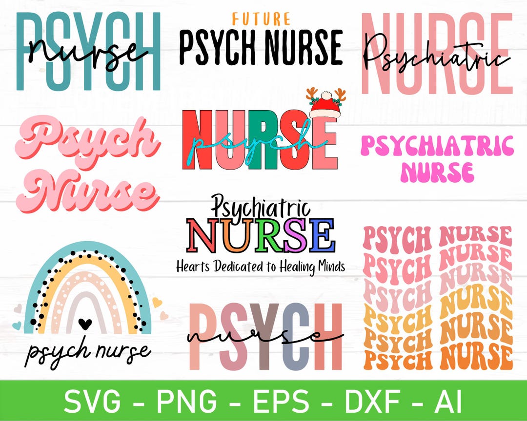 Psychiatric Nurse Svg Png Bundle, Psych Nurse Mental Health Nurse Svg ...