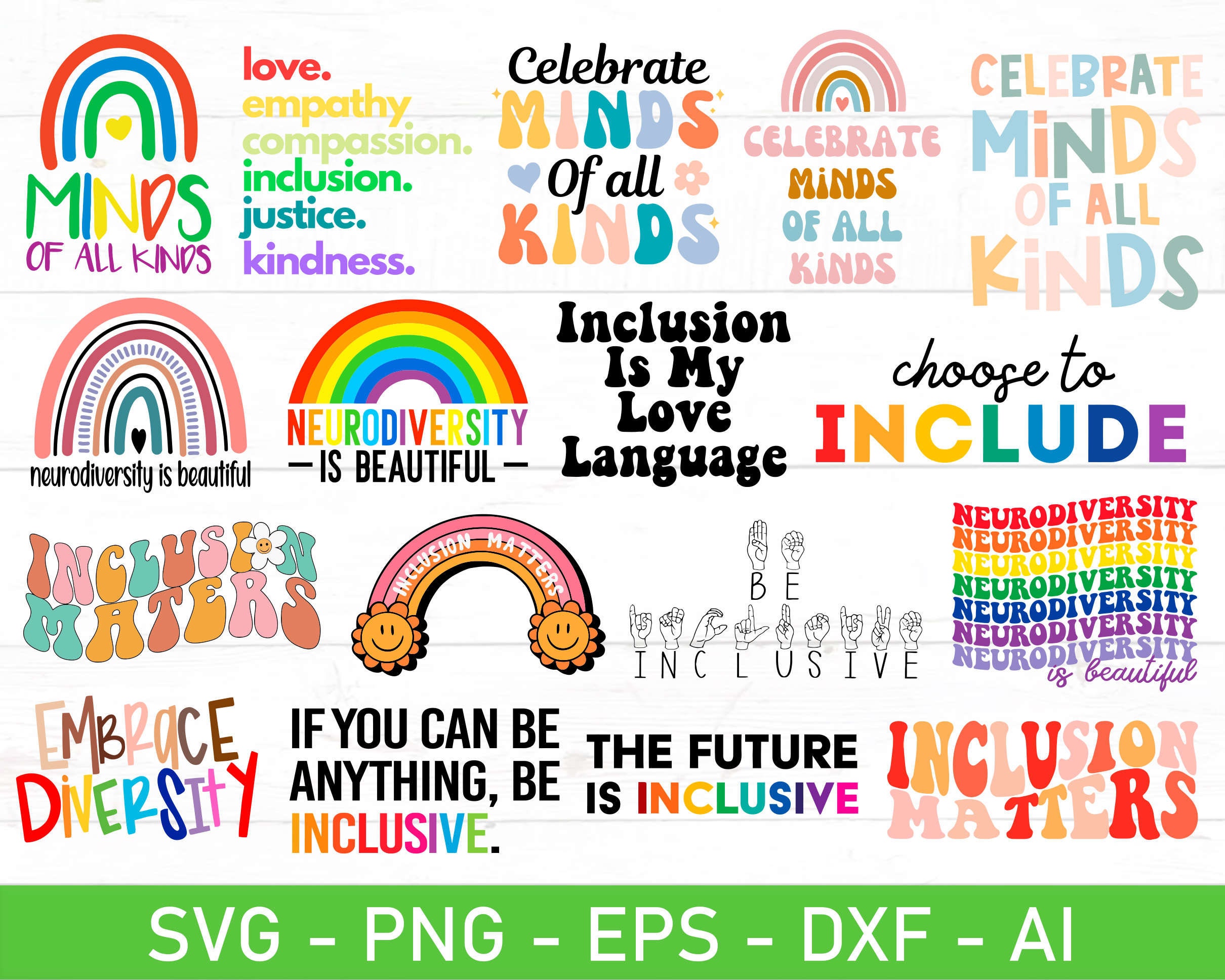 Inclusion Svg Bundle Inclusion Matters Svg Embrace - Etsy Canada