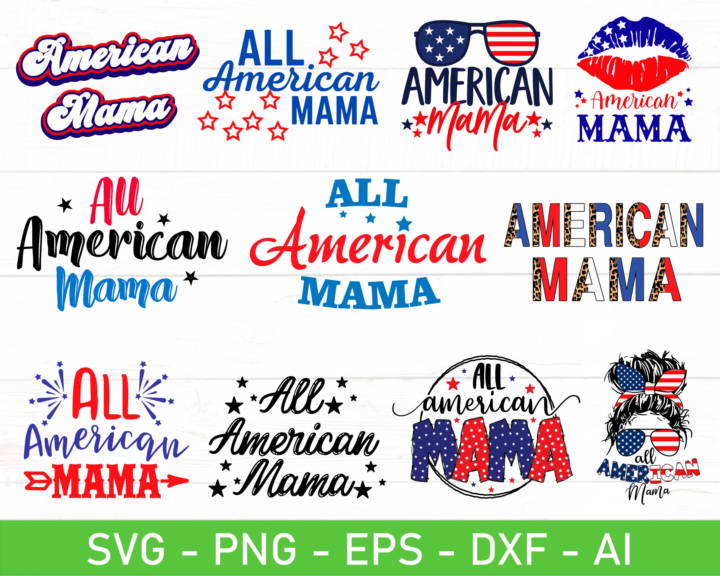 American Mama Svg All American Mama Svg Fourth of July Mom - Etsy Israel