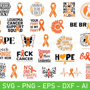 Leukemia Awareness SVG Leukemia Ribbon Svg Orange Ribbon - Etsy