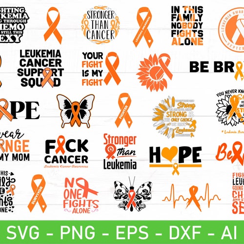 Leukemia Awareness SVG Leukemia Ribbon Svg Orange Ribbon - Etsy