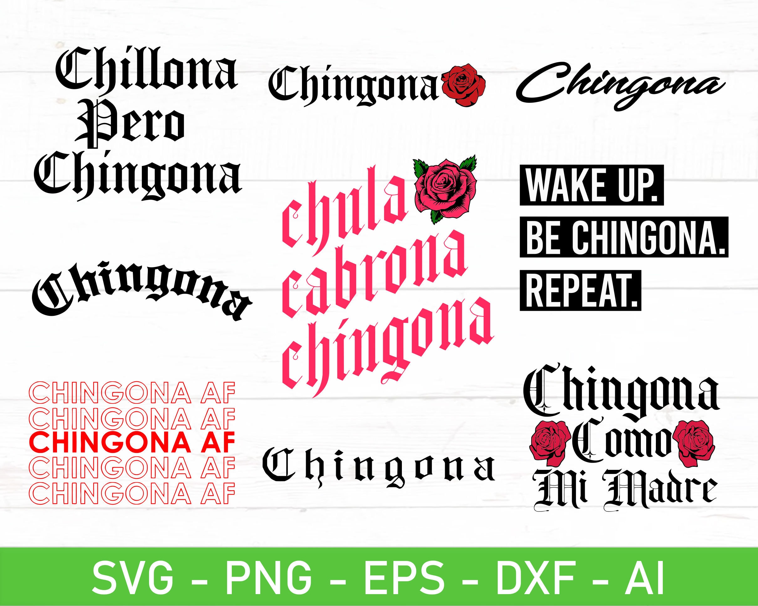 Chingona SVG Bundle Chingona AF Svg Chingona Como Mi Madre - Etsy Australia