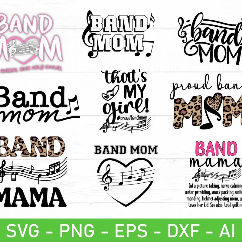 Band Mom Svg - Etsy