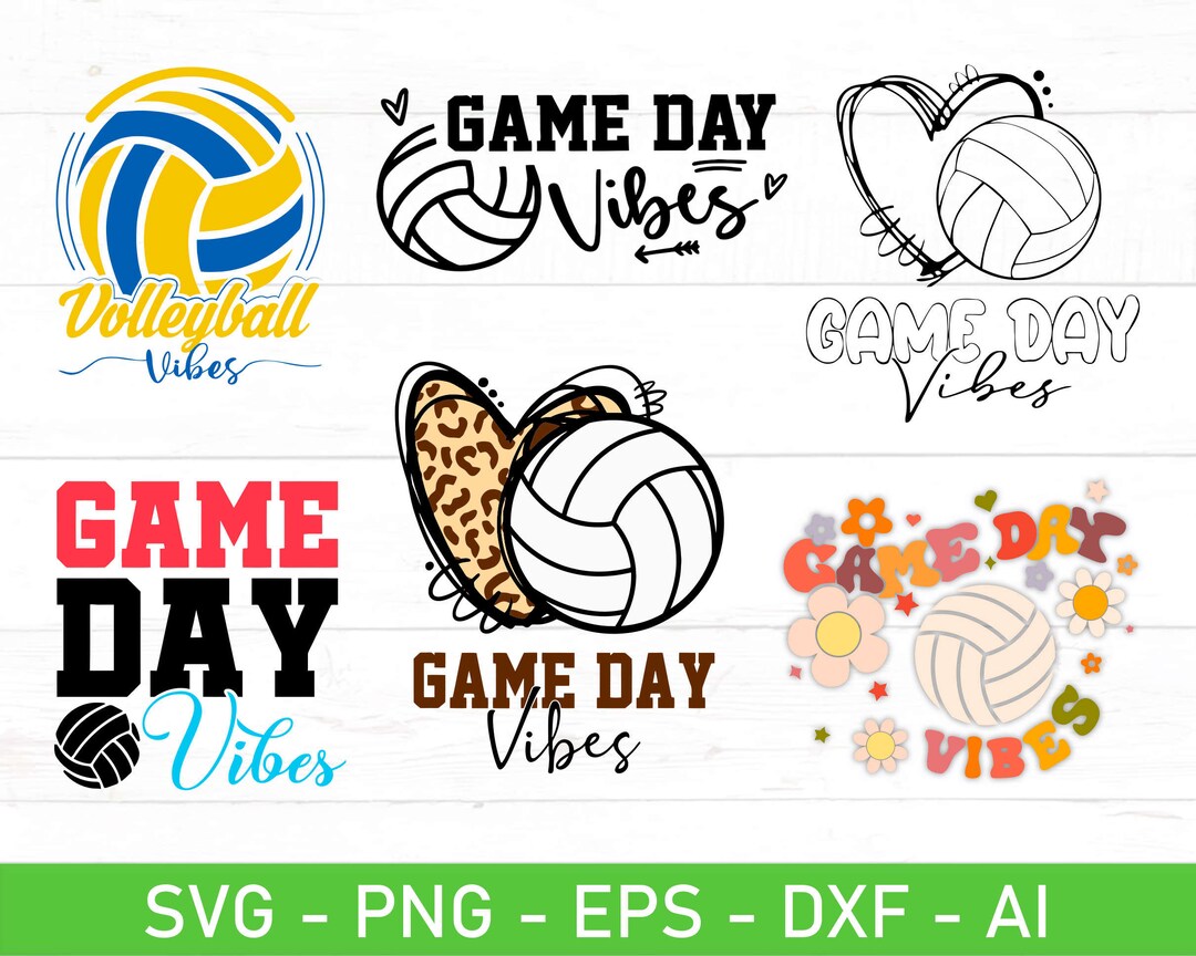 Volleyball Vibes SVG Bundle, Volleyball Game Day Svg, Eps, Dxf, Ai, Png ...