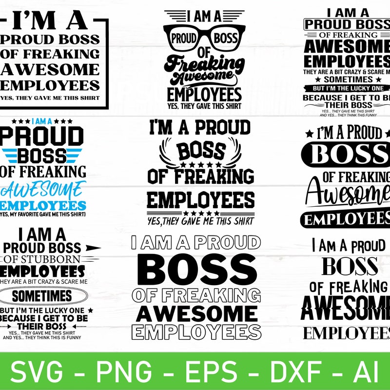 Proud Boss of Freaking Awesome Employees Svg - Etsy