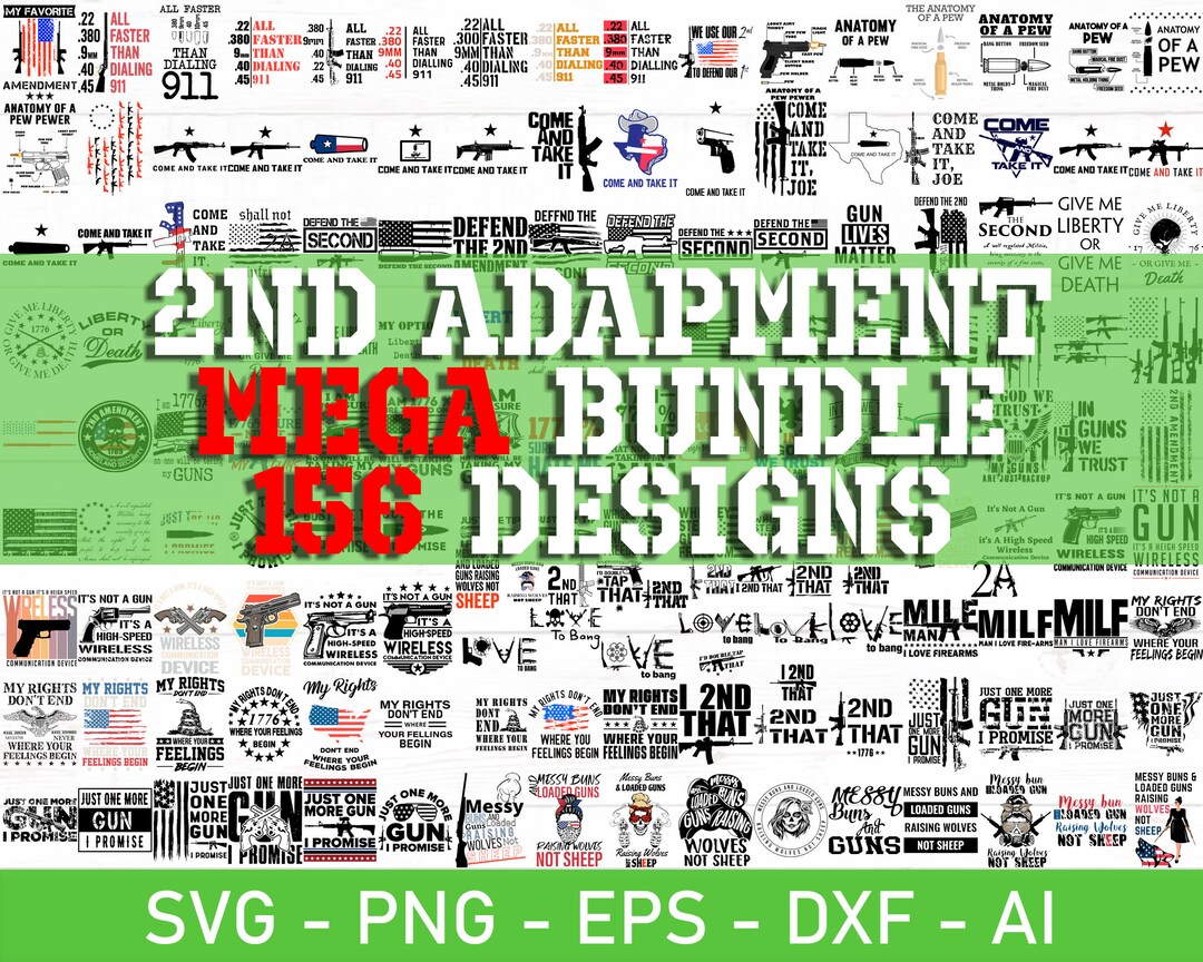 156 Bundle 19 in 1, 2nd Amendment Svg , Second Amendment Svg, Gun ...
