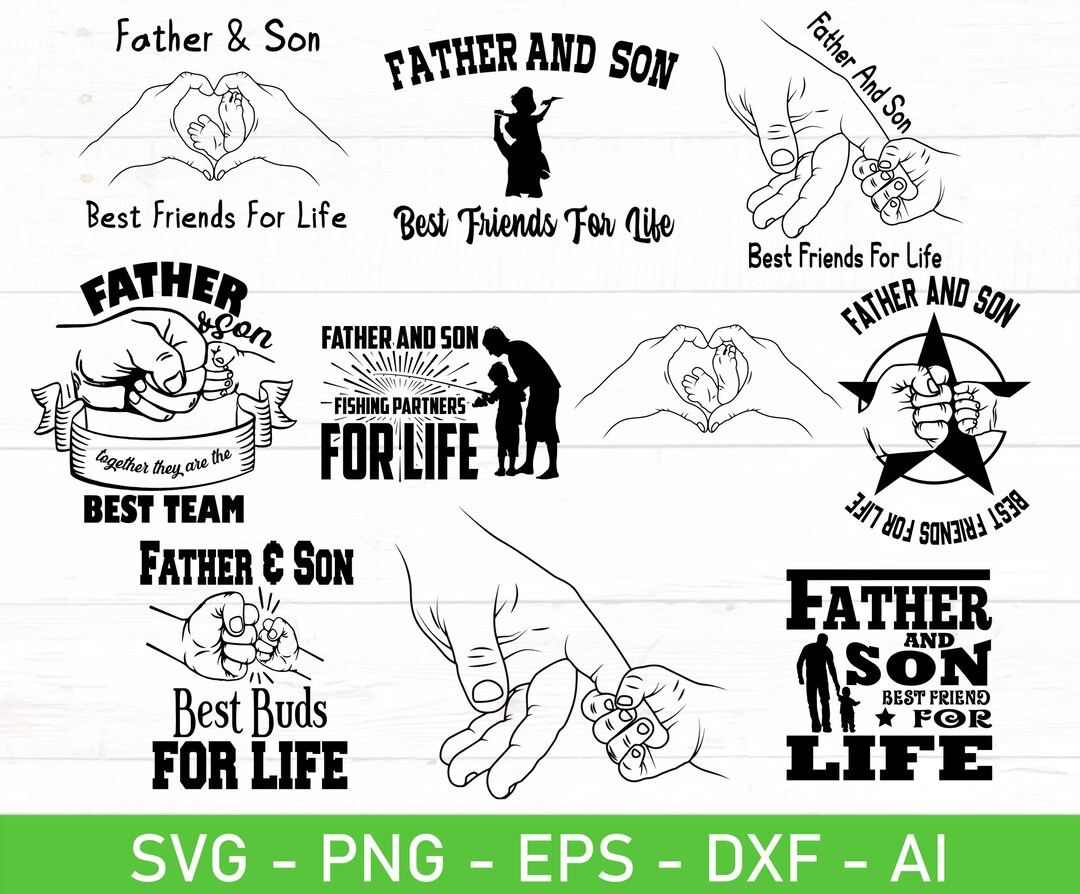 Father and Son Svg, First Bump Svg, Daddy and Son Svg, Eps, Dxf, Ai ...
