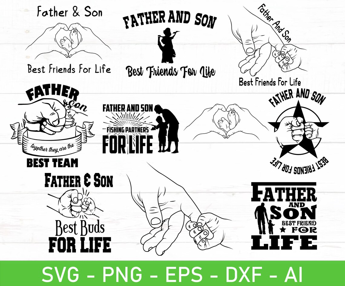 Father and Son Svg, First Bump Svg, Daddy and Son Svg, Eps, Dxf, Ai, Png, Files for Cricut - Etsy
