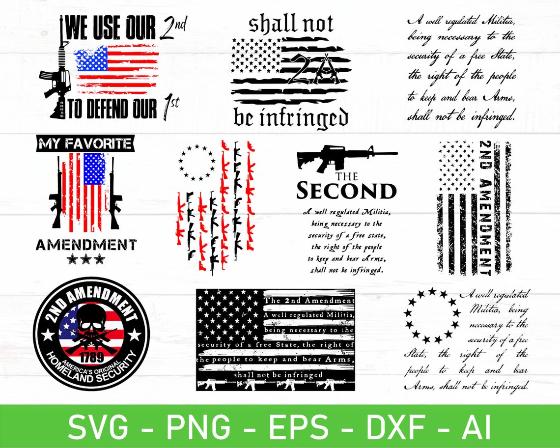 2nd Amendment American Flag Svg Bundle Second Amendment Flag - Etsy