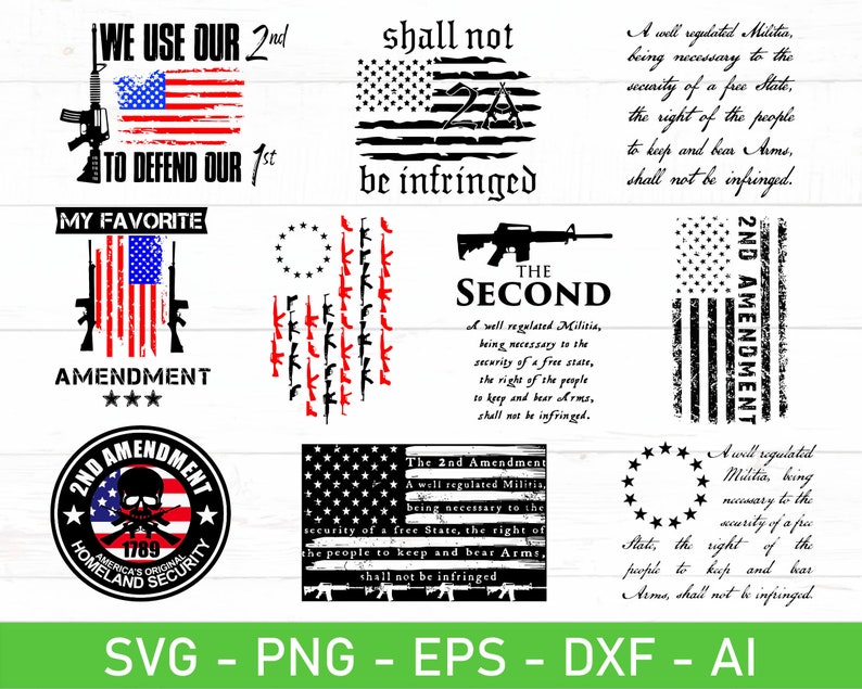 2nd Amendment American Flag Svg Bundle, Second Amendment Flag Svg, Flag ...