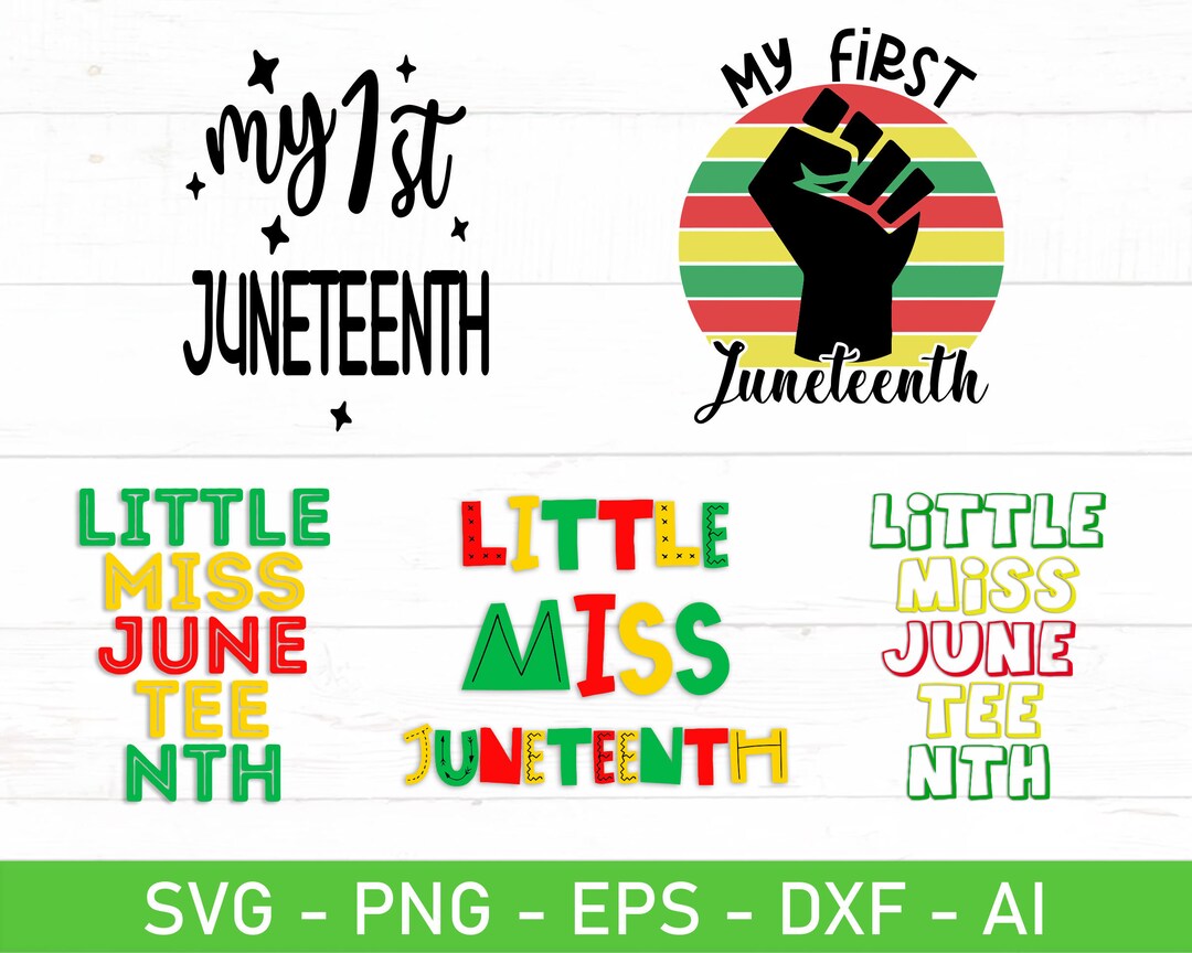 2 in 1 My First Juneteenth Svg Bundle, Little Miss Juneteenth Svg, Eps ...