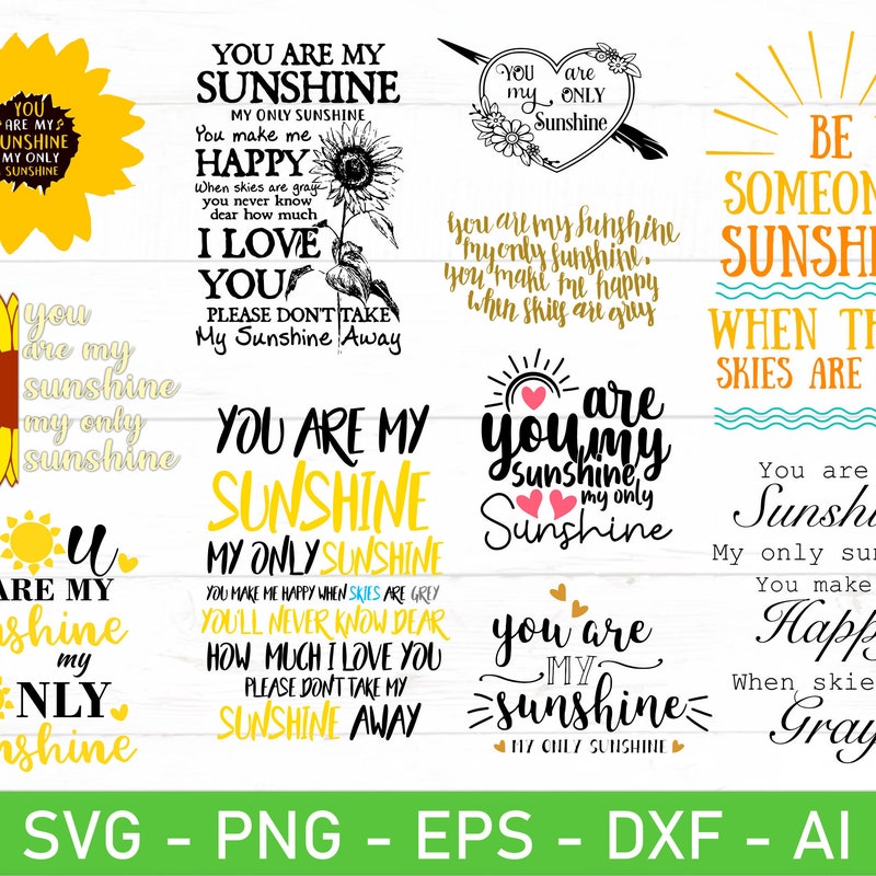 You Are My Sunshine Svg - Etsy