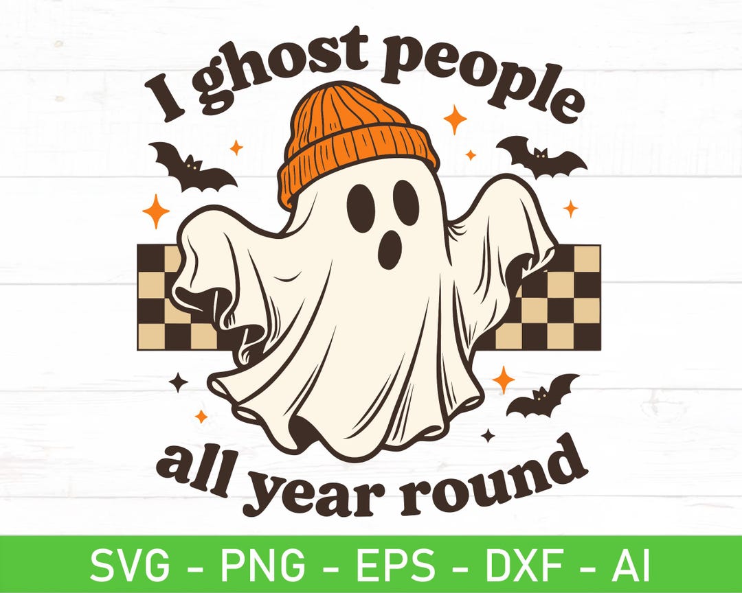 I Ghost People All Year Round SVG PNG, Funny Introvert Halloween Quote ...