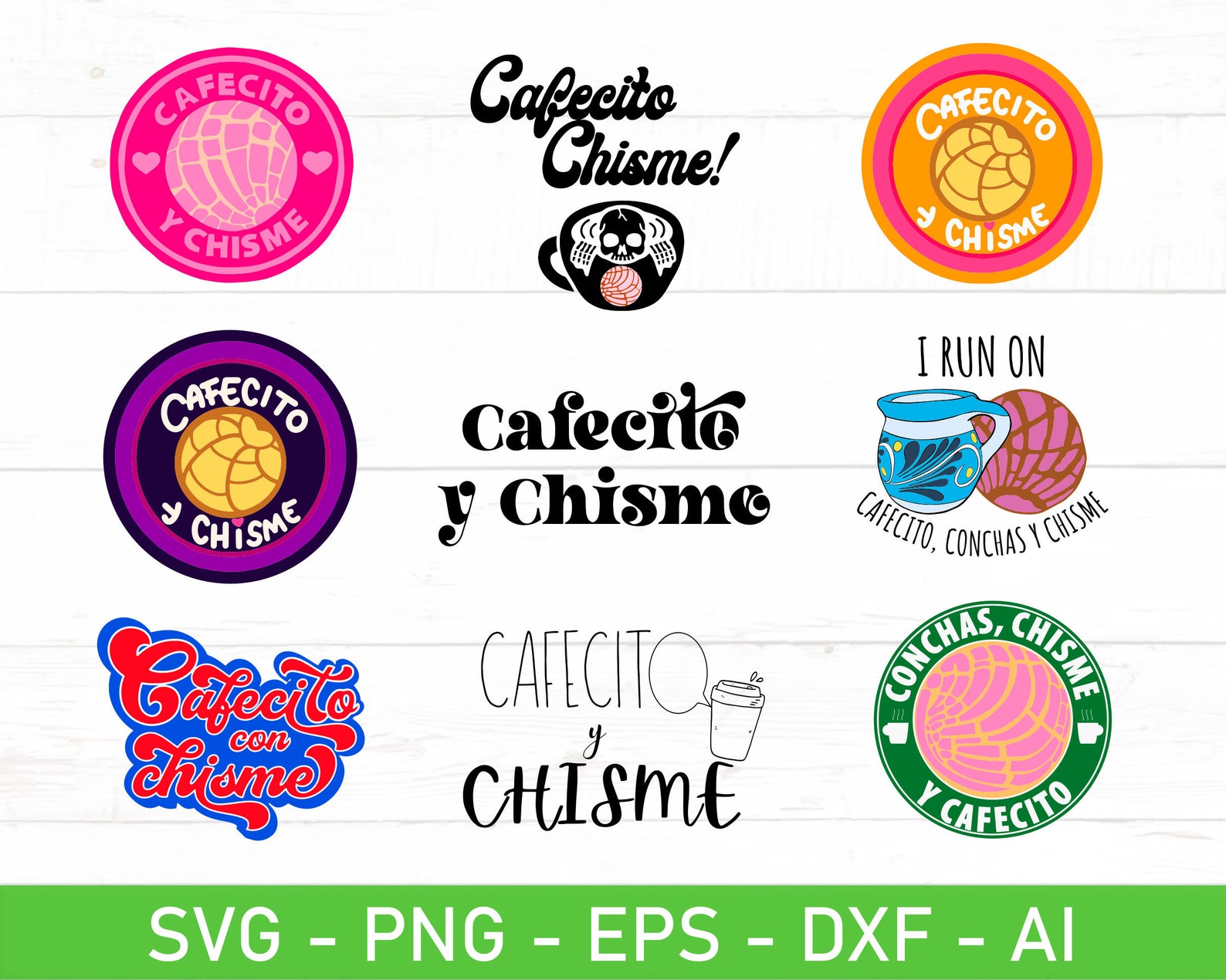 Cafecito Y Chisme Svg Cafecito Con Chisme Eps Dxf Ai Png - Etsy UK
