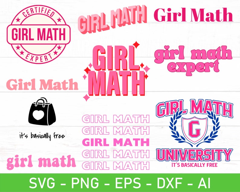 Girl Math Svg Png Bundle, Funny Quote Png, Girly Trendy Png, Let Me ...