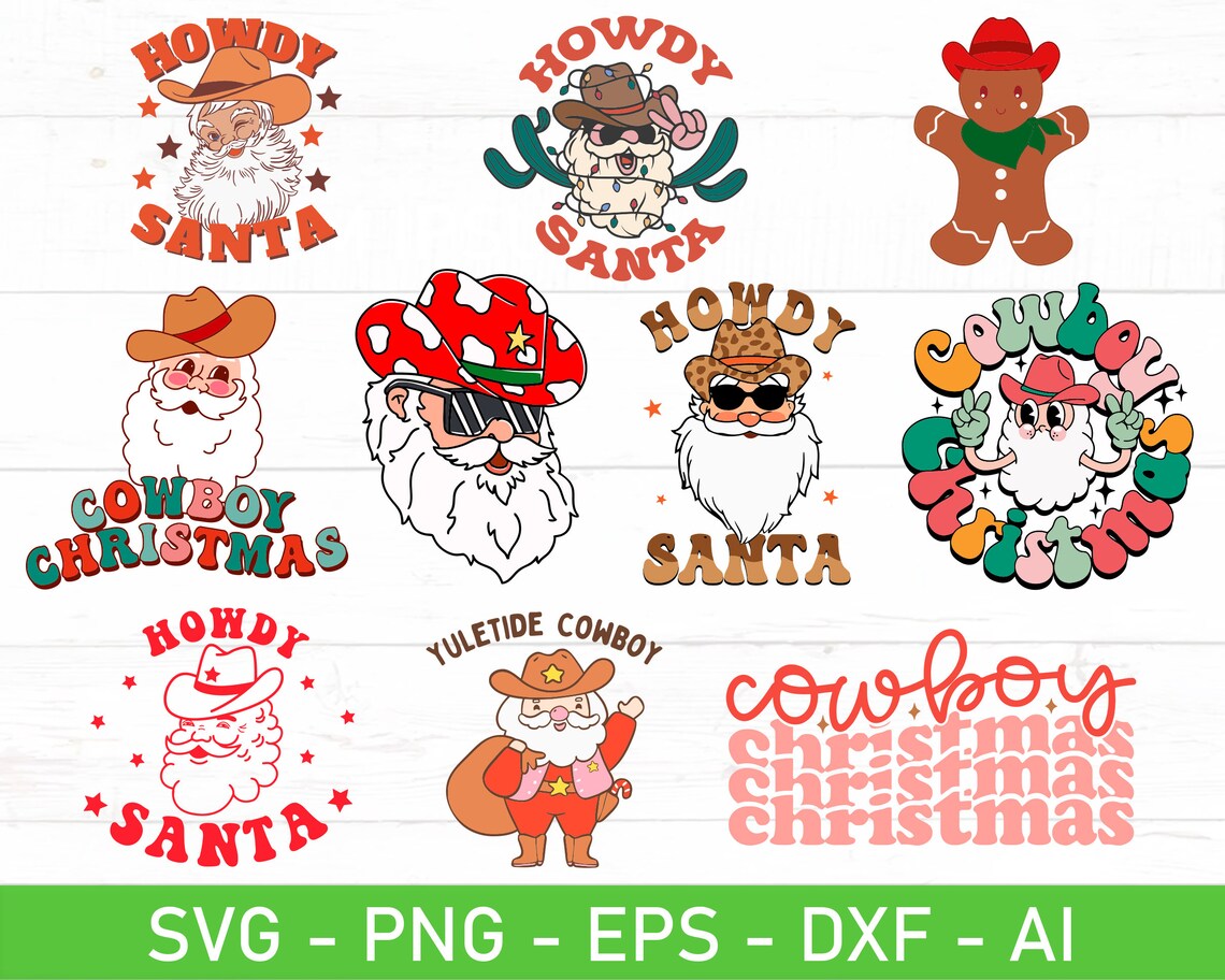Cowboy Santa SVG, Howdy Santa Svg, Western Christmas Svg, Cowboy Santa ...