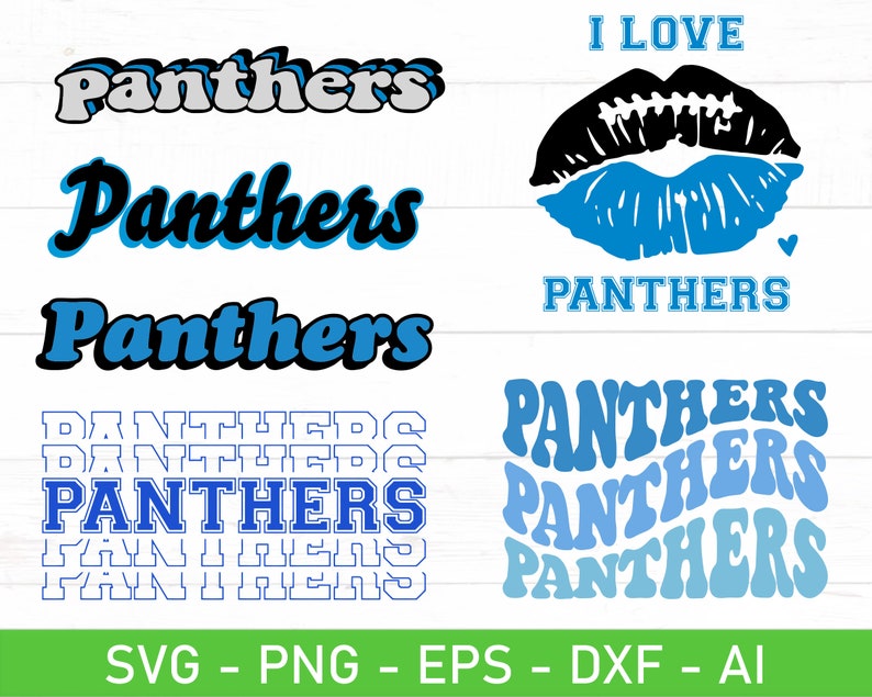 Panthers Svg Bundle, Panthers Mascot Svg, Panthers Wavy Svg, Eps, Dxf ...