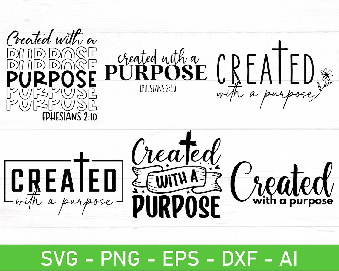 Created With a Purpose Svg Png Bundle, Christian Svg Bundle Created ...