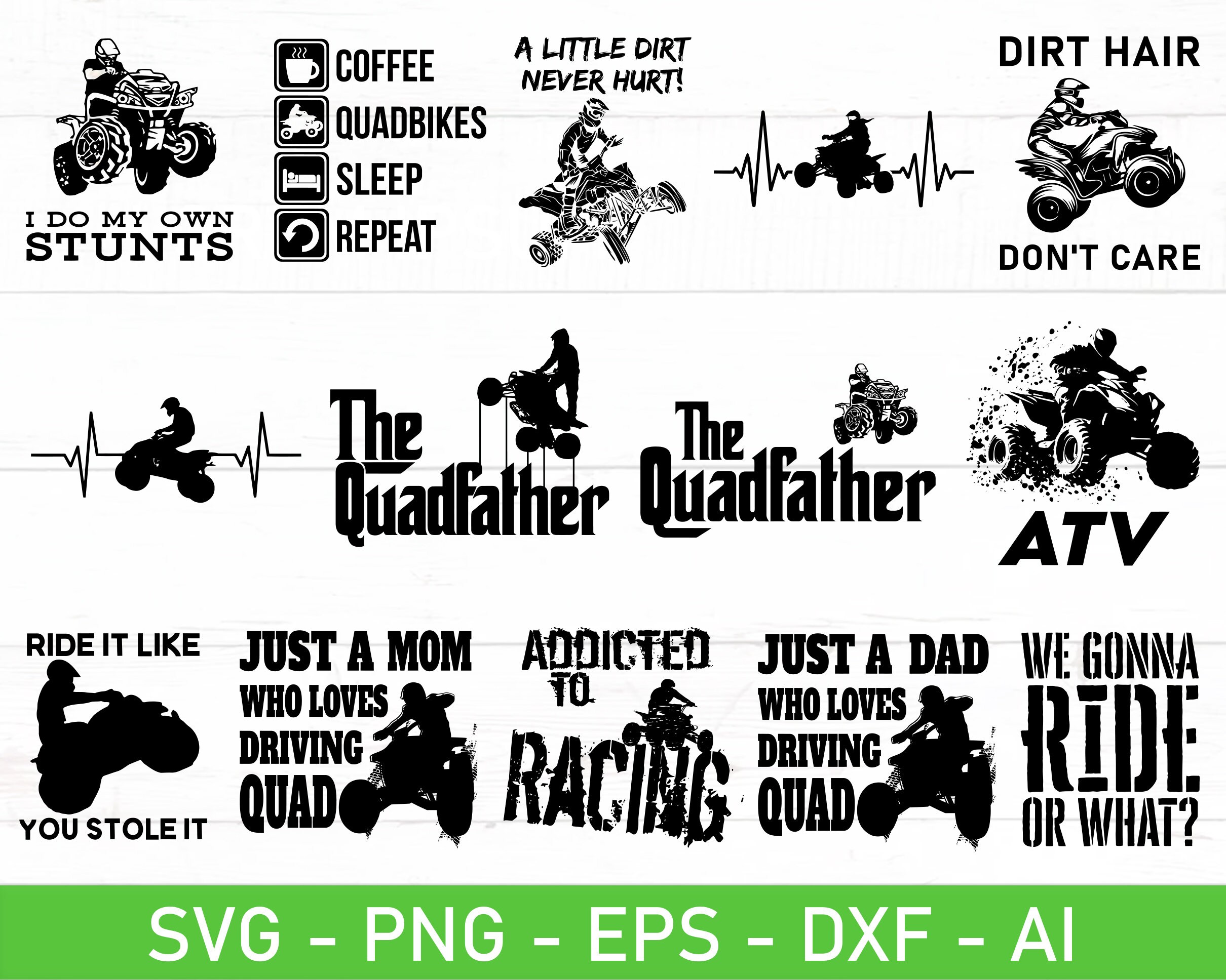 Quad Bike Svg Png Bundle, Four Wheeler Svg, ATV Svg Bundle - Etsy
