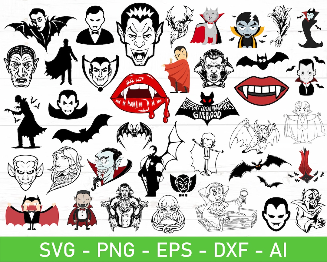 Vampire Svg Bundle, Vampires Svg Bundle Eps, Dxf, Ai, Png, Files for Cricut - Etsy