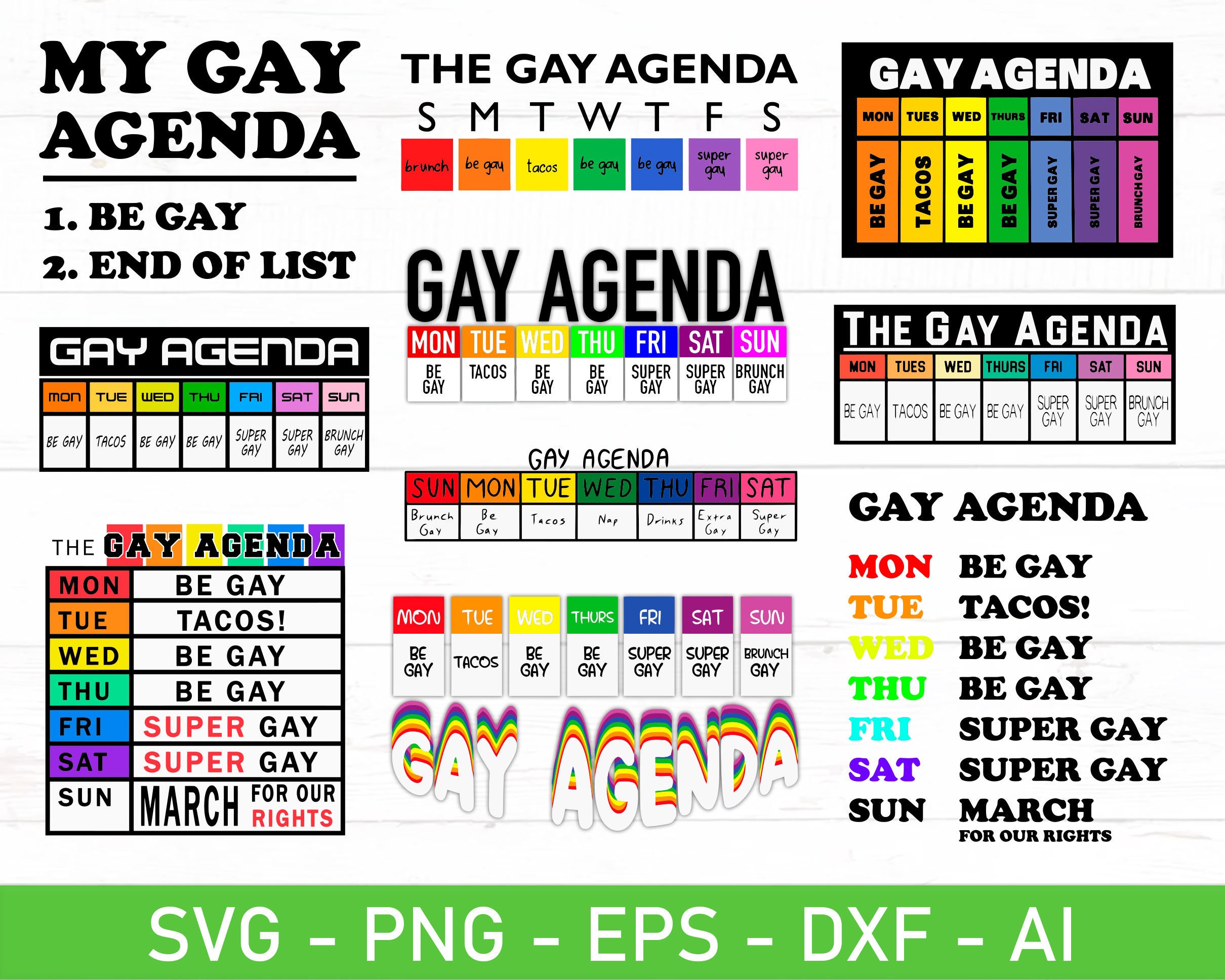 Gay Agenda Svg, Pride Month Svg, Funny Gay Sayings Svg, Eps, Dxf, Ai ...