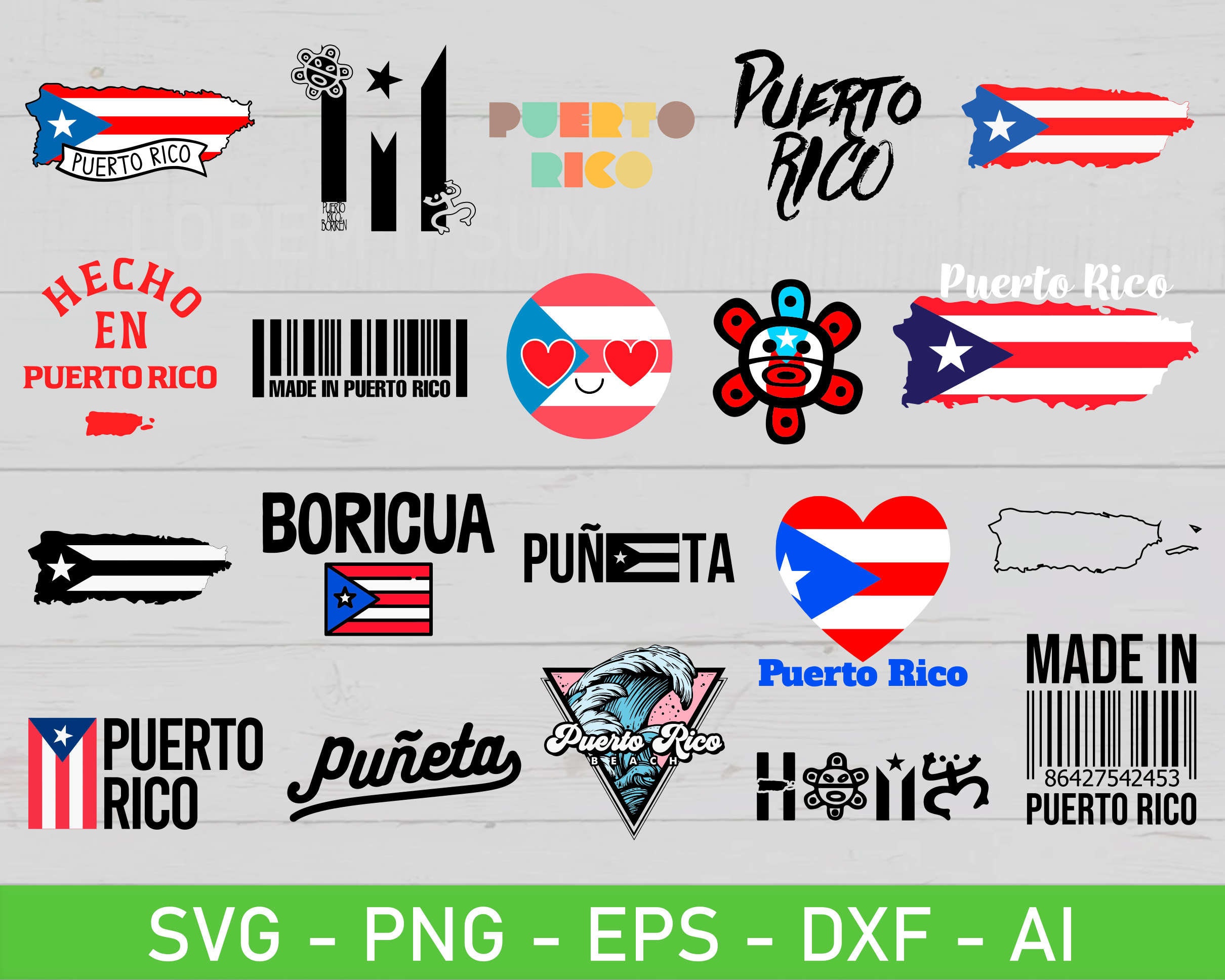 Puerto Rico Svg Png Bundle, Puertorican Flag Svg, Puerto Rico Flag Svg ...