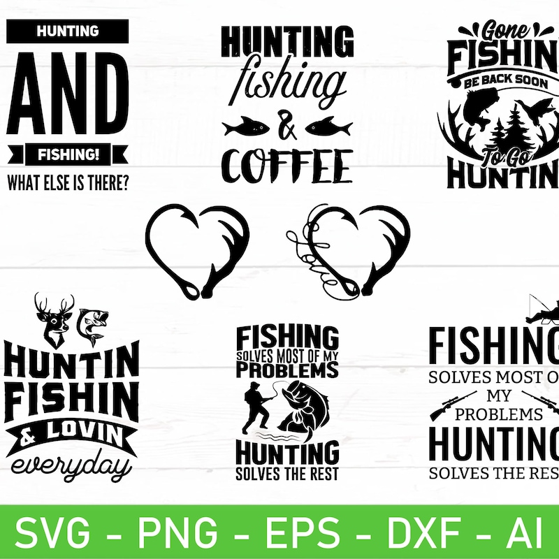Hunting Fishing Svg - Etsy