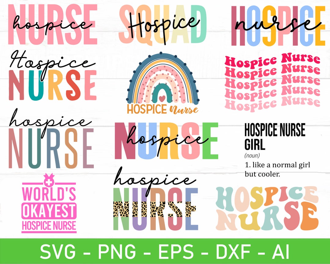 Hospice Nurse Svg Png Bundle, Hospice Nurse Retro Rainbow Wavy Life ...