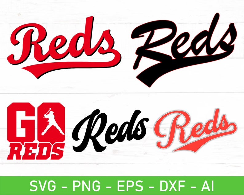 Reds SVG PNG Bundle Baseball - Etsy