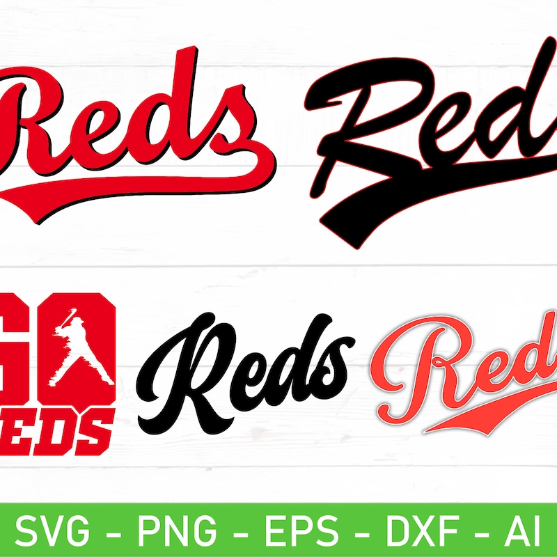 Reds Baseball Font Svg - Etsy