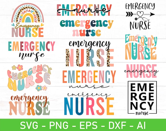 Emergency Nurse SVG Bundle, Emergency Department Svg, ER Nurse Svg, EN ...