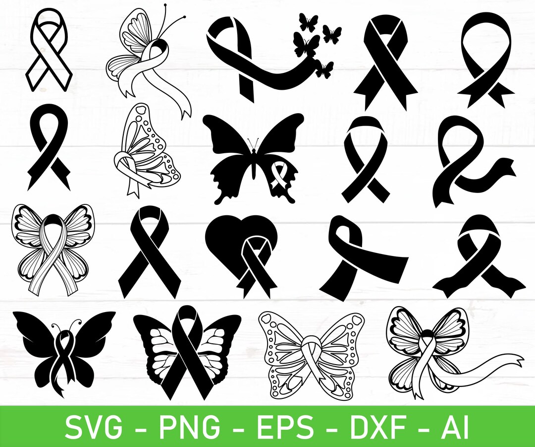 Awareness Ribbon SVG Bundle, Awareness Ribbon Svg Butterfly, Breast ...