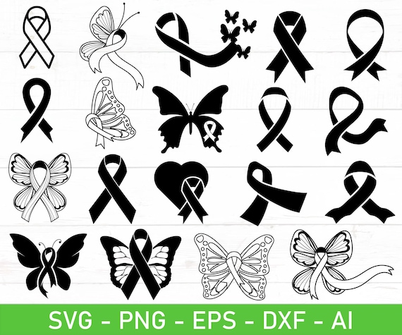 Awareness Ribbon SVG Bundle Awareness Ribbon Svg Butterfly | Etsy Canada