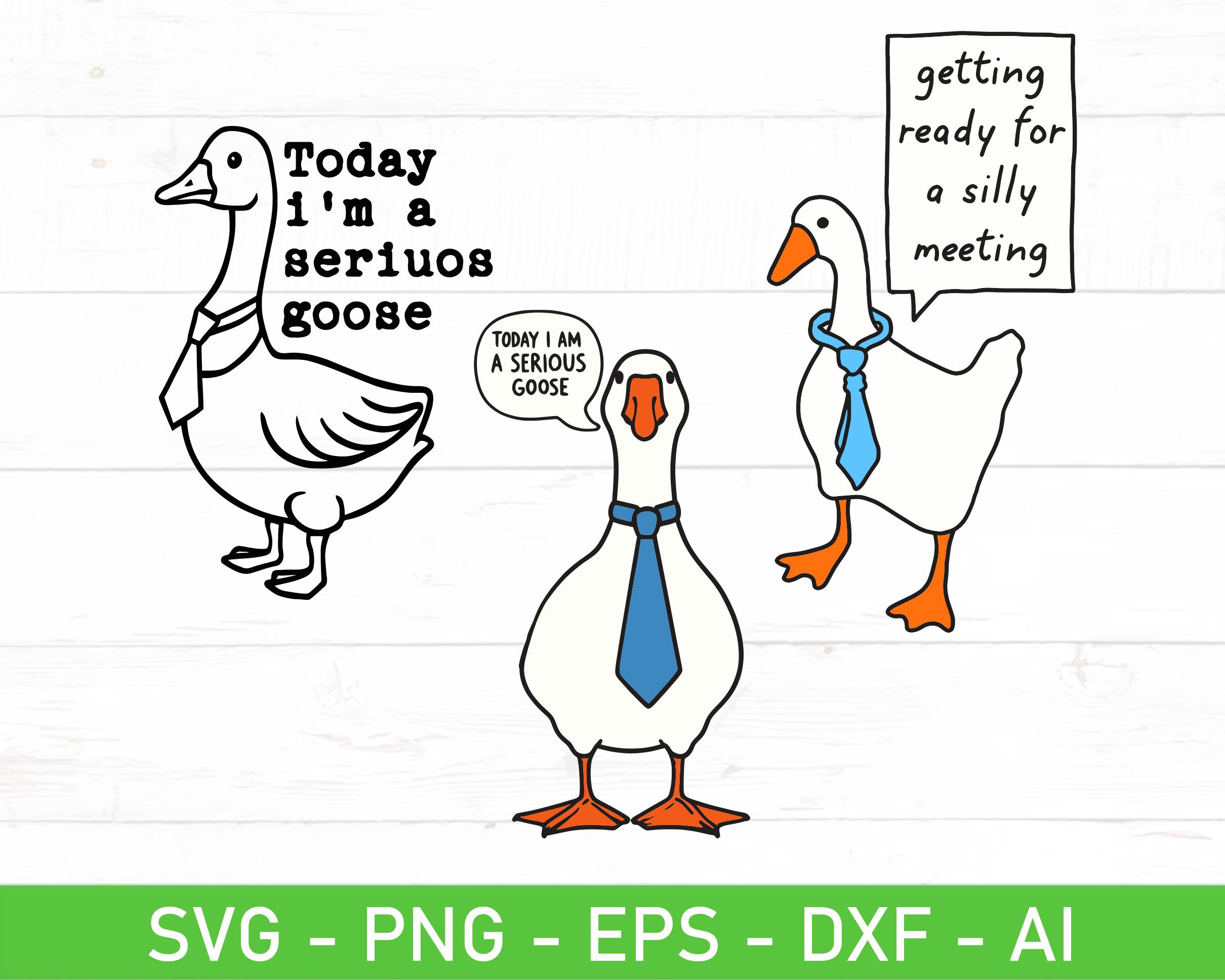 Serious Goose SVG PNG Bundle, Funny Goose Meme Design Clipart ...