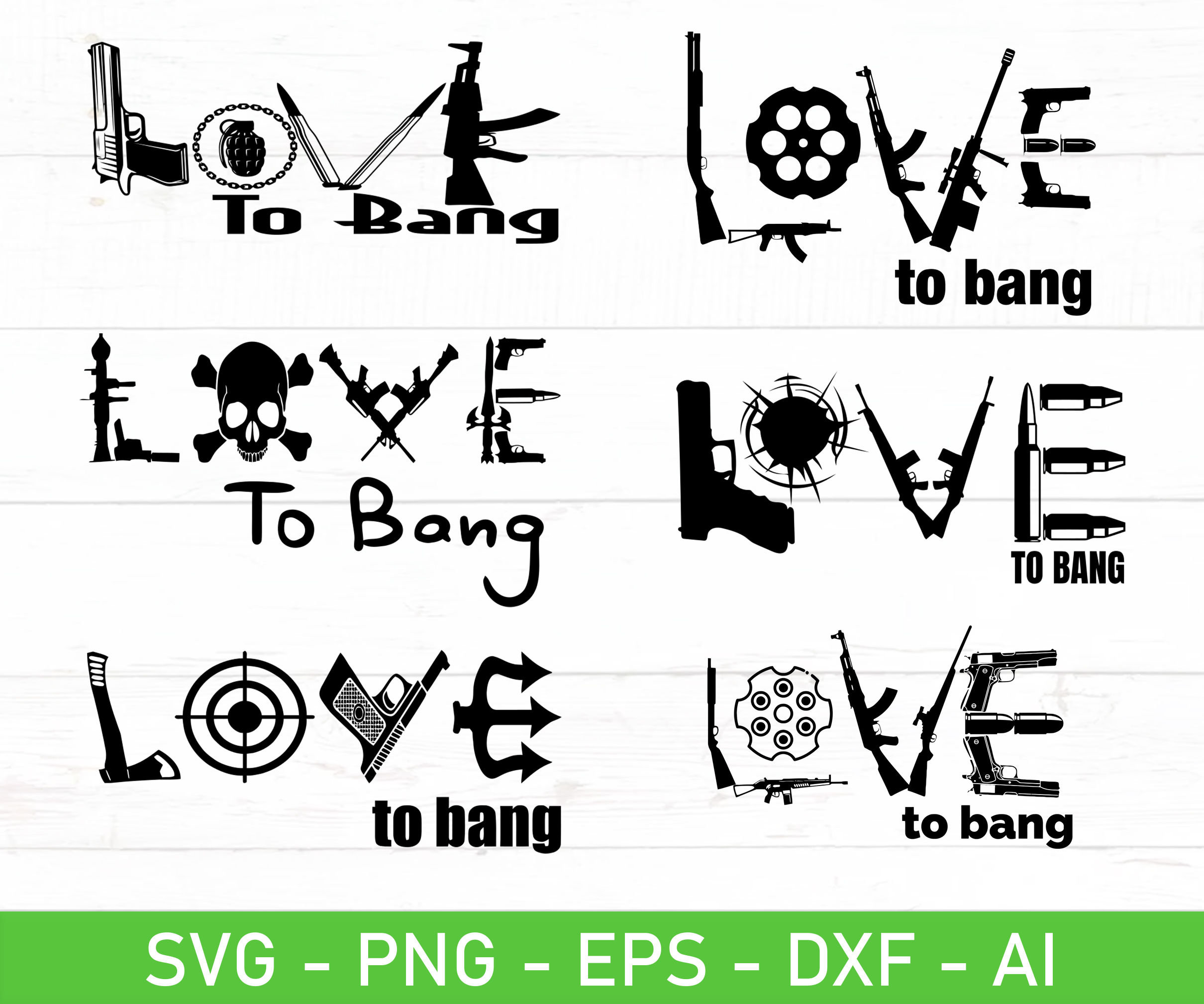 LOVE to Bang Svg, Eps, Dxf, Ai, Png, Files for Cricut - Etsy UK