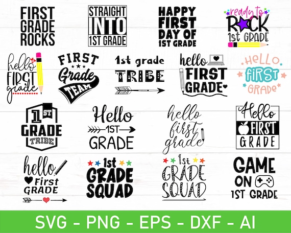 Hello First Grade svg 1st Grade svg First Grade svg Bundle | Etsy