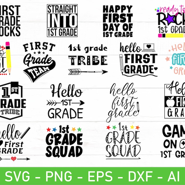 Hello First Grade Svg - Etsy