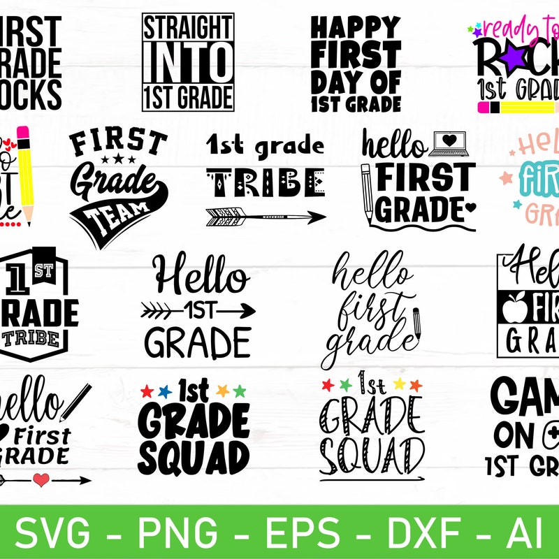Hello First Grade Svg - Etsy