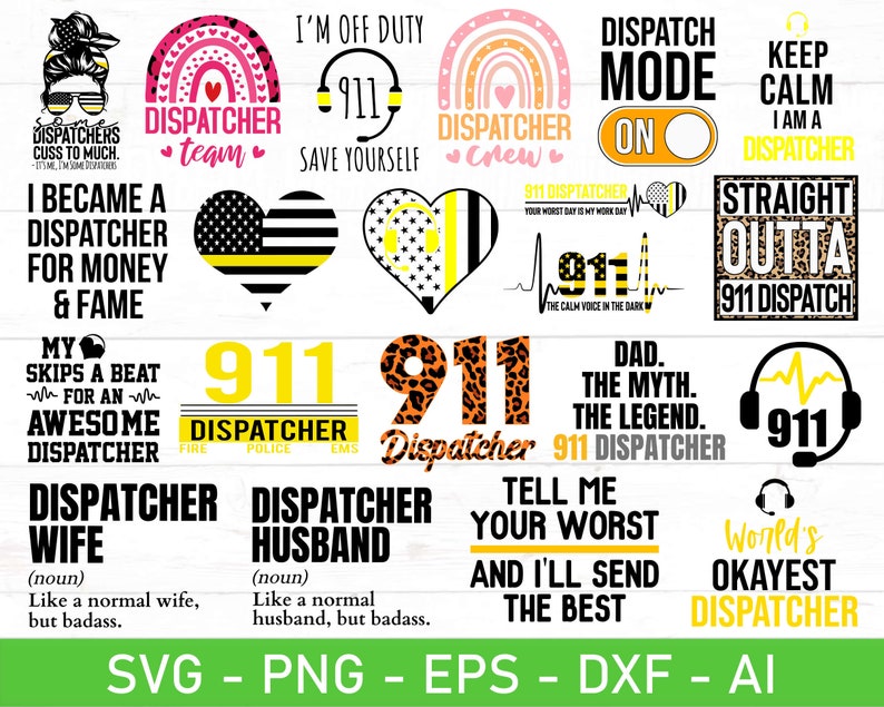 Dispatcher SVG Bundle, Dispatcher 911 Svg Png, Dispatch Svg, Dispatcher ...