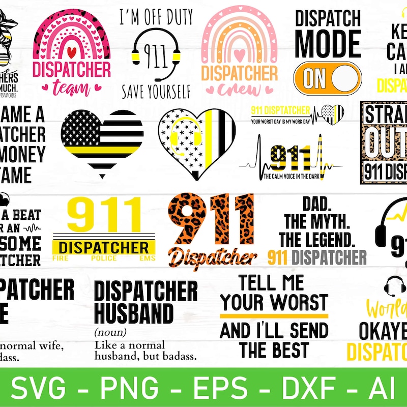 911 Dispatcher Svg - Etsy