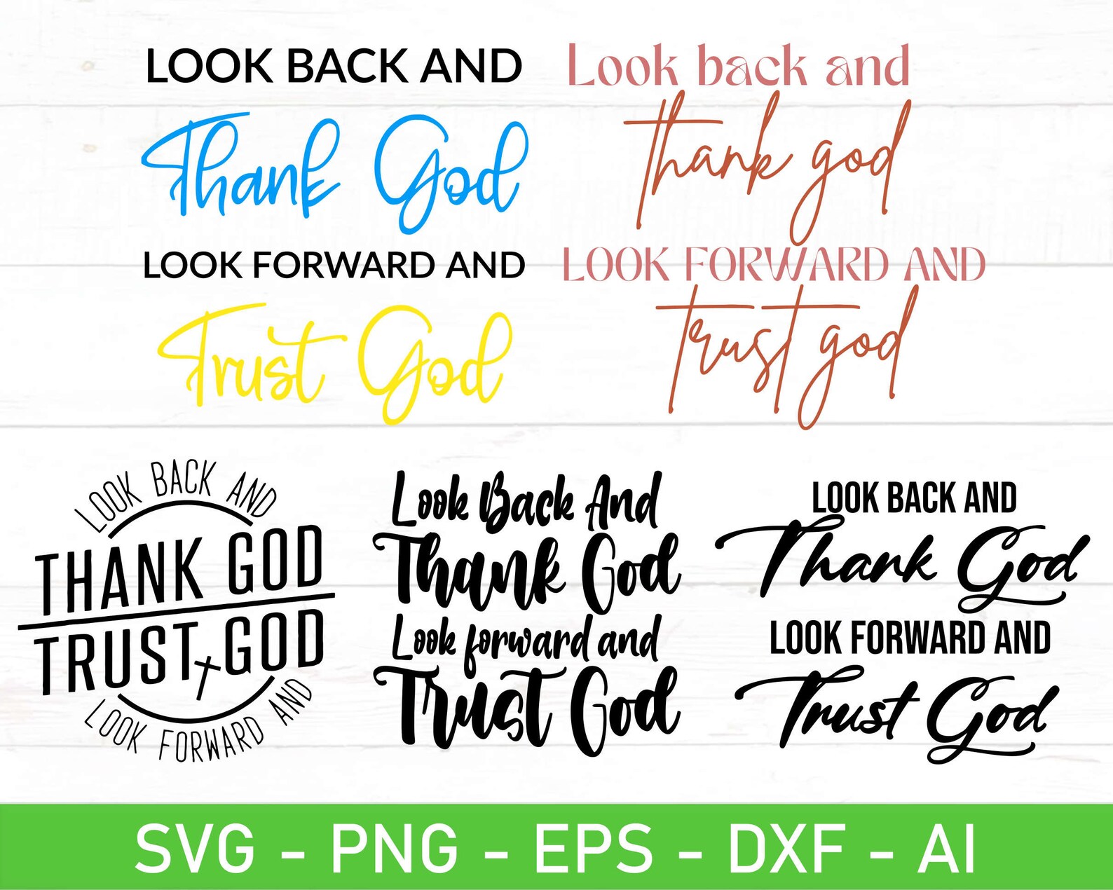 Look Back and Thank God Look Forward and Trust God Svg, Church Shirt ...