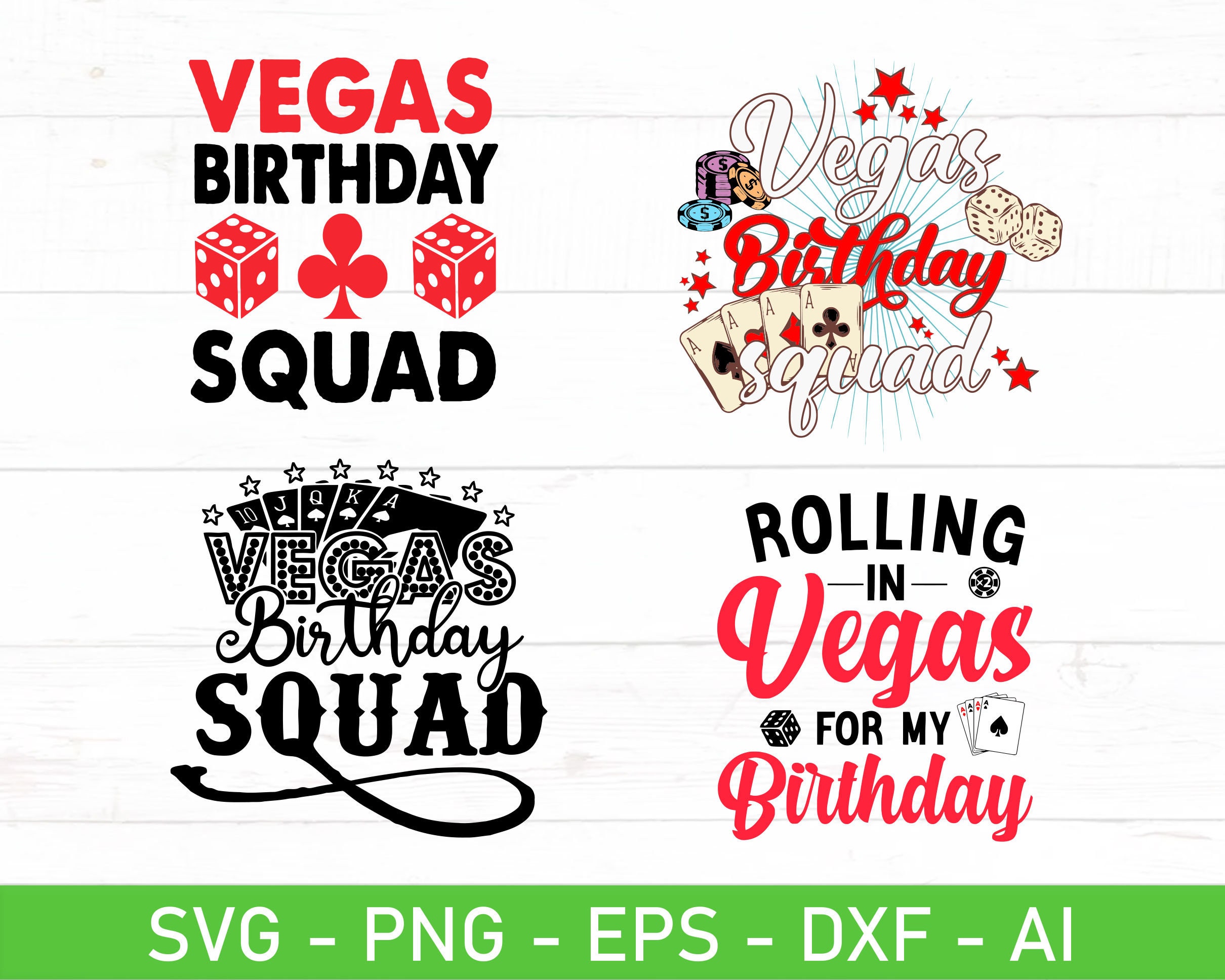 Las Vegas Birthday Squad Svg, Rolling in Vegas for My Birthday Svg, Eps ...