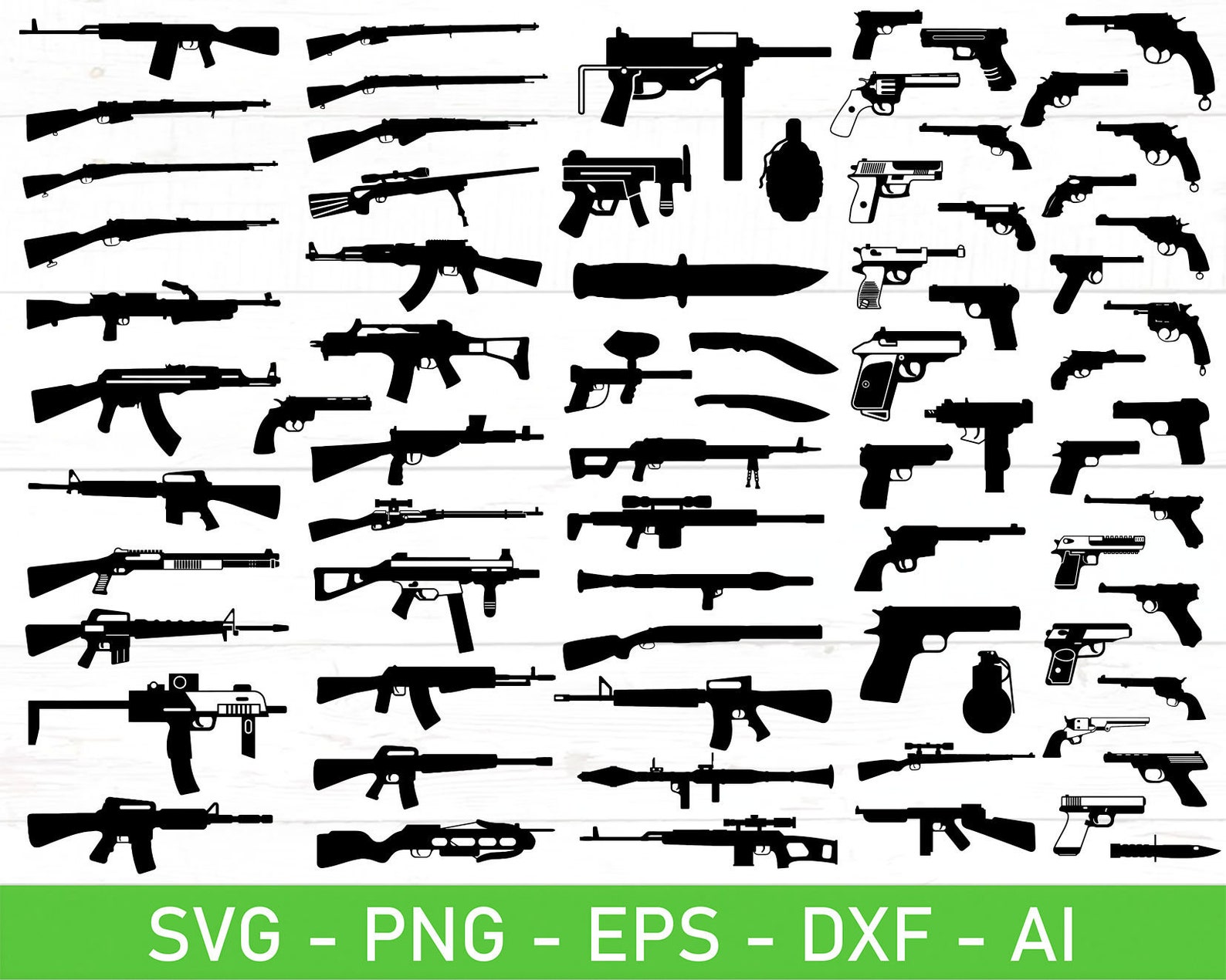 73 Guns SVG Bundle Eps Dxf Ai Png Files for Cricut | Etsy Canada