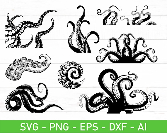 Octopus Tentacles Svg Tentacles Svg Eps Dxf Ai Png Files - Etsy UK