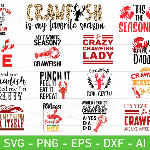 Crawfish Svg - Etsy